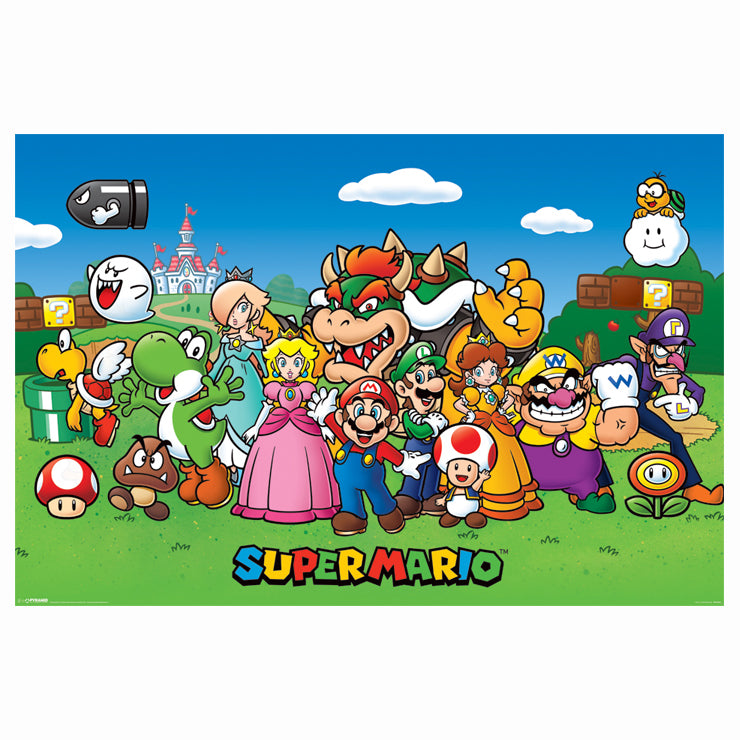 PAUS POSTER 61*91,5 SUPER MARIO CHARACTERS - beställ PAUS POSTER 61*91 ...